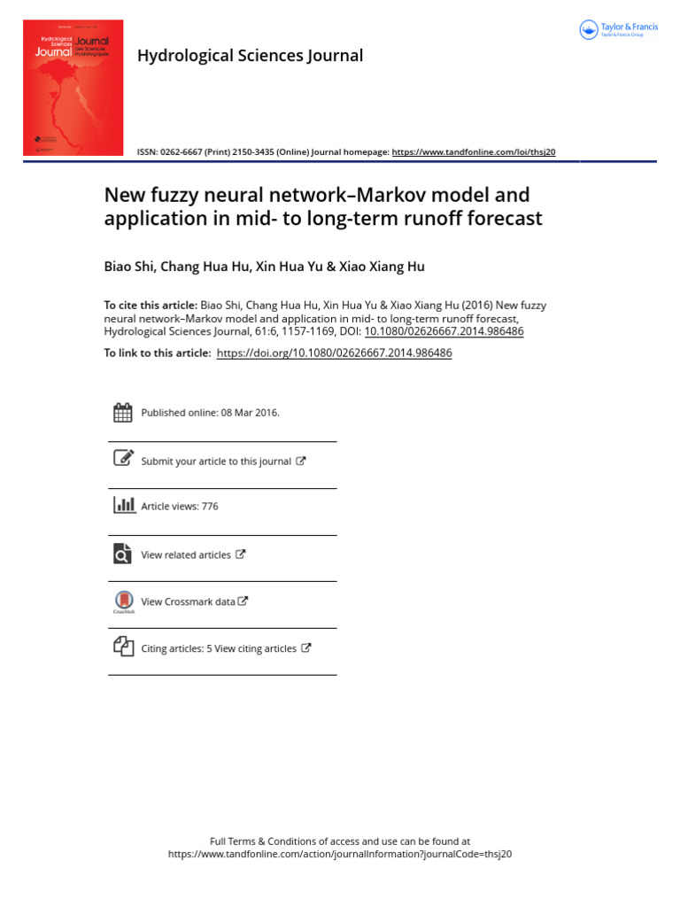New fuzzy neural network Markov model and application in mid- to long-term runoff forecast | PDF