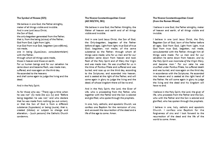 Nicene Creed: Core Beliefs Explained | PDF | Religion & Spirituality