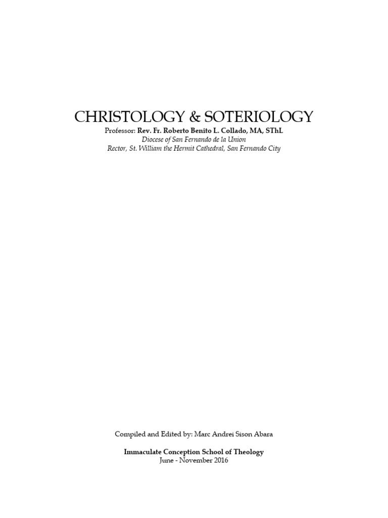 Christology and Soteriology Overview | PDF | Christology | Jesus