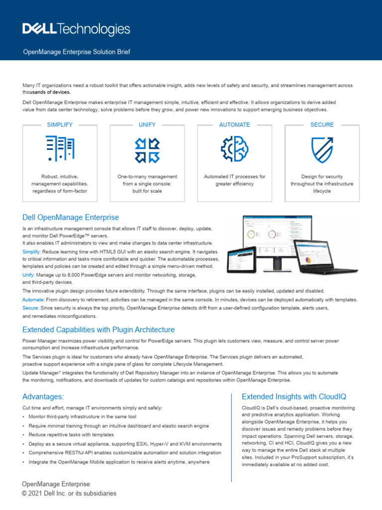 Dell EMC OpenManage Enterprise Solution Brief | Download Free PDF ...