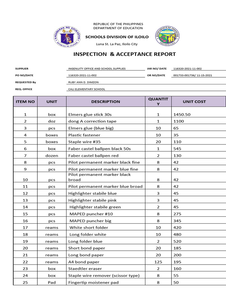 Inspection and Acceptance 4th | PDF