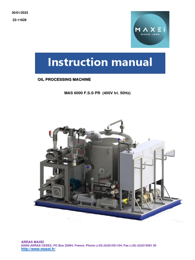 Maxei Oil Processing Machine Manual | PDF | Valve | Pump