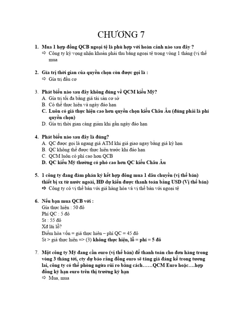 Trac Nghiem C6 C7 | PDF