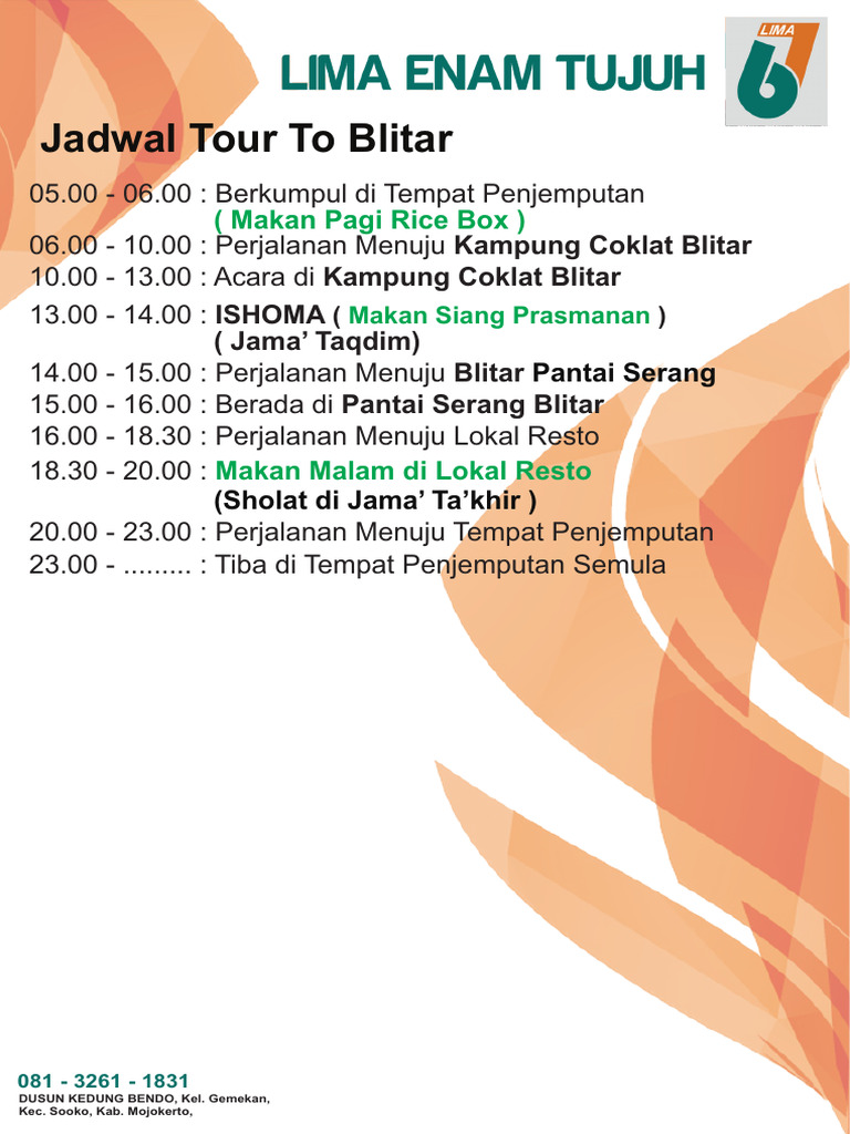 Jadwal Tour | PDF