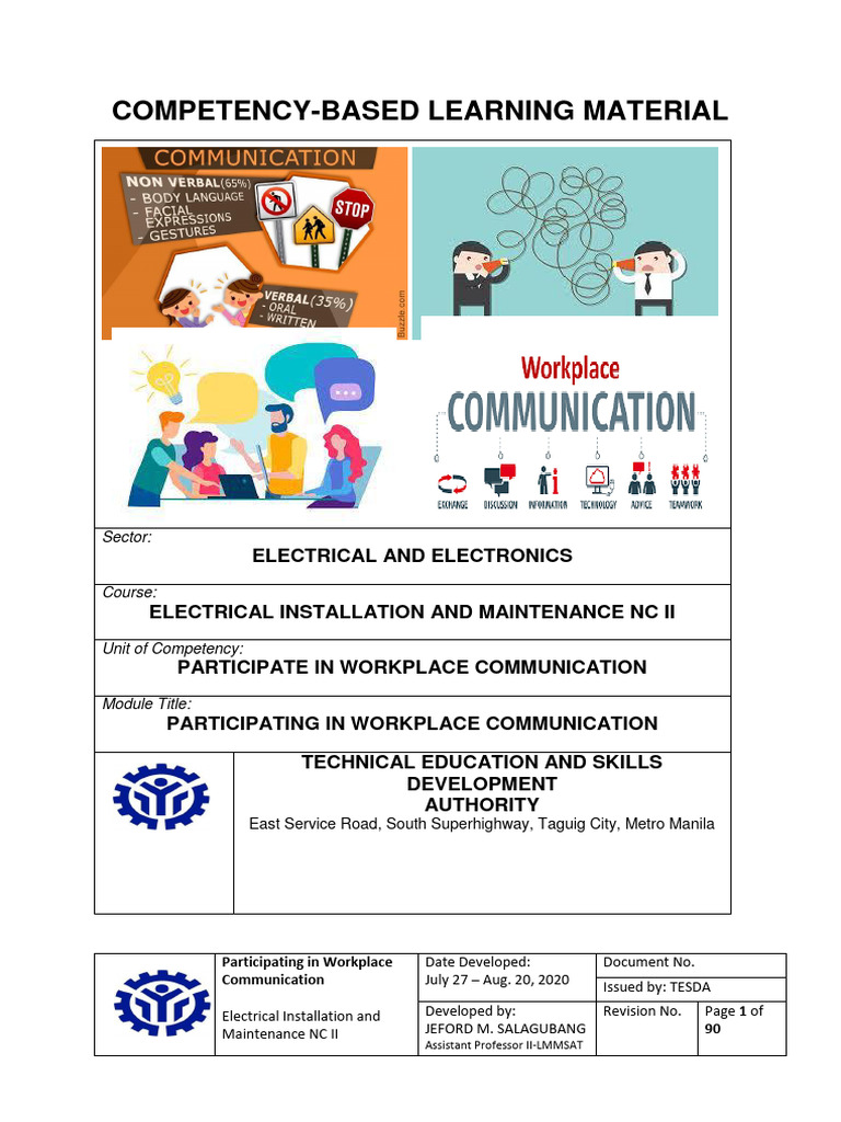 Basic UC1 - Participating in Workplace Communication | PDF | Communication | Information