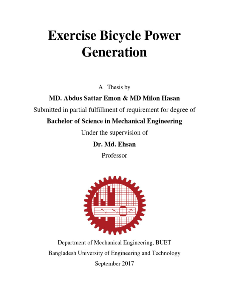 Exercise Bicycle Power Generation | PDF | Electromagnetic Induction ...