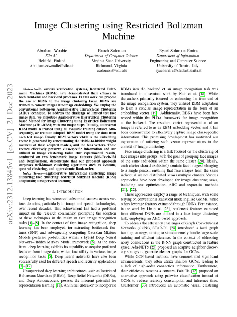 Restricted Boltzman Machine | PDF | Cluster Analysis | Deep Learning