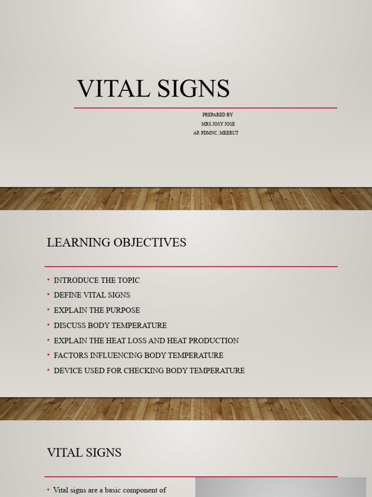 Vital Signs | PDF | Pulse | Fever