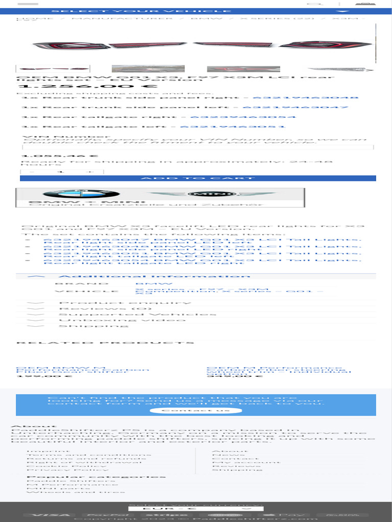 OEM BMW G01 X3, F97 X3M LCI Rear Lights Set - EU Version | PDF