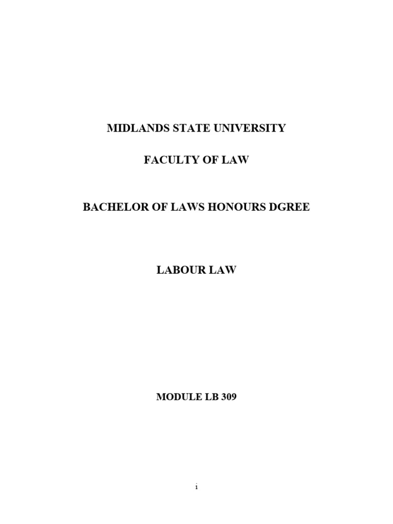 Labour Law Notes - LB 309 | PDF