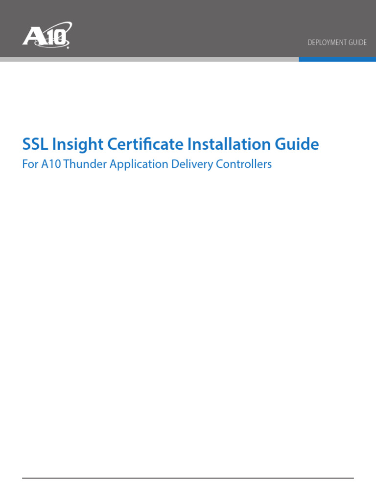 SSL Insight Certificate Installation Guide | PDF | Public Key ...