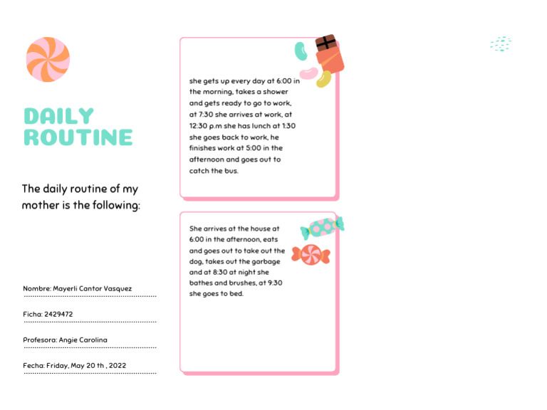 My Mother's Daily Routine | PDF