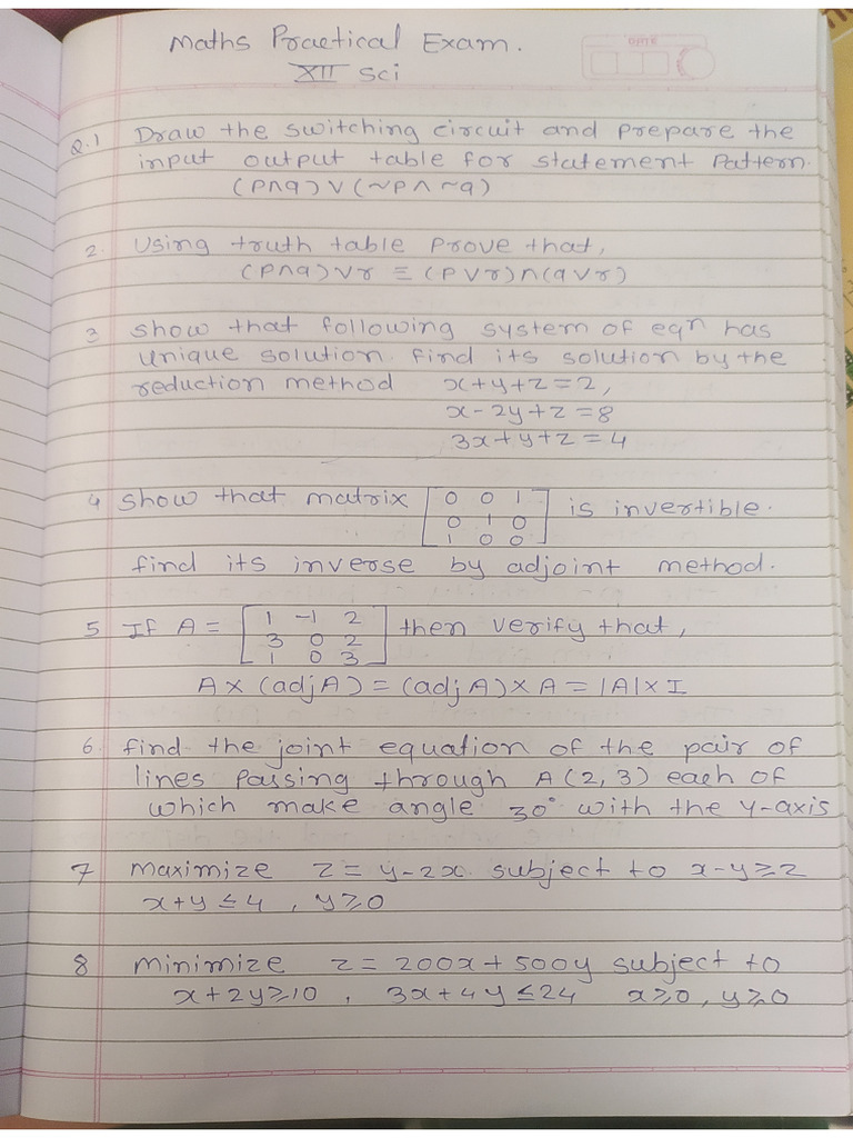 Maths Practical Questions | PDF