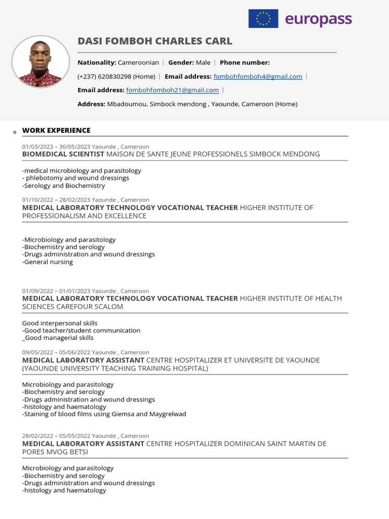 Dasi Fomboh Charles Carl | PDF | Career & Growth