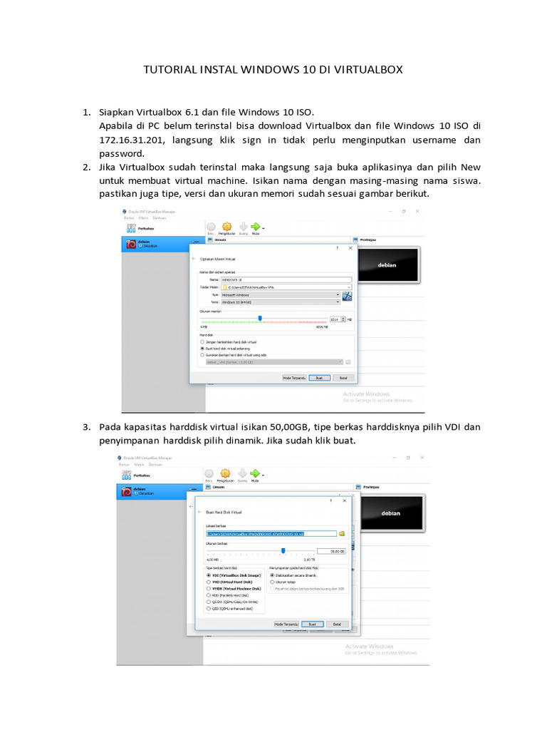 Tutorial Instal Windows 10 Di Virtualbox | PDF | Komputer