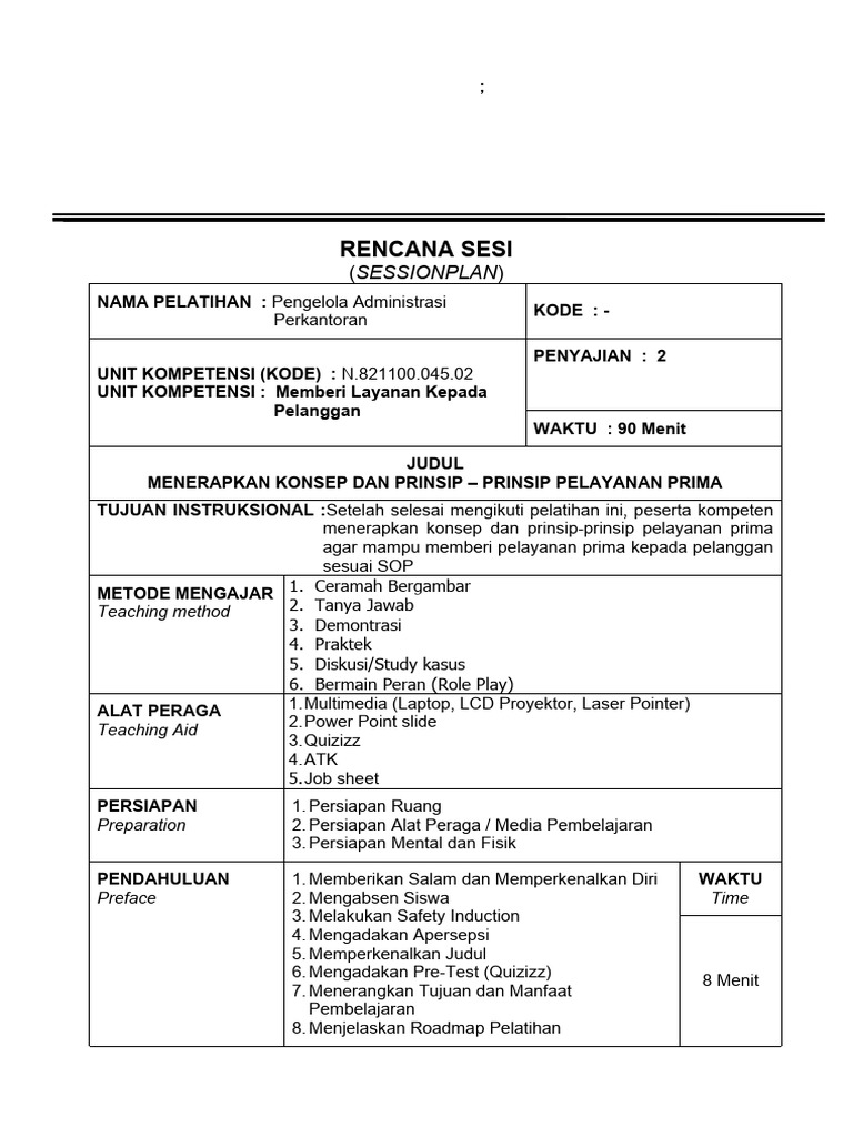 Session Plan Makro | PDF