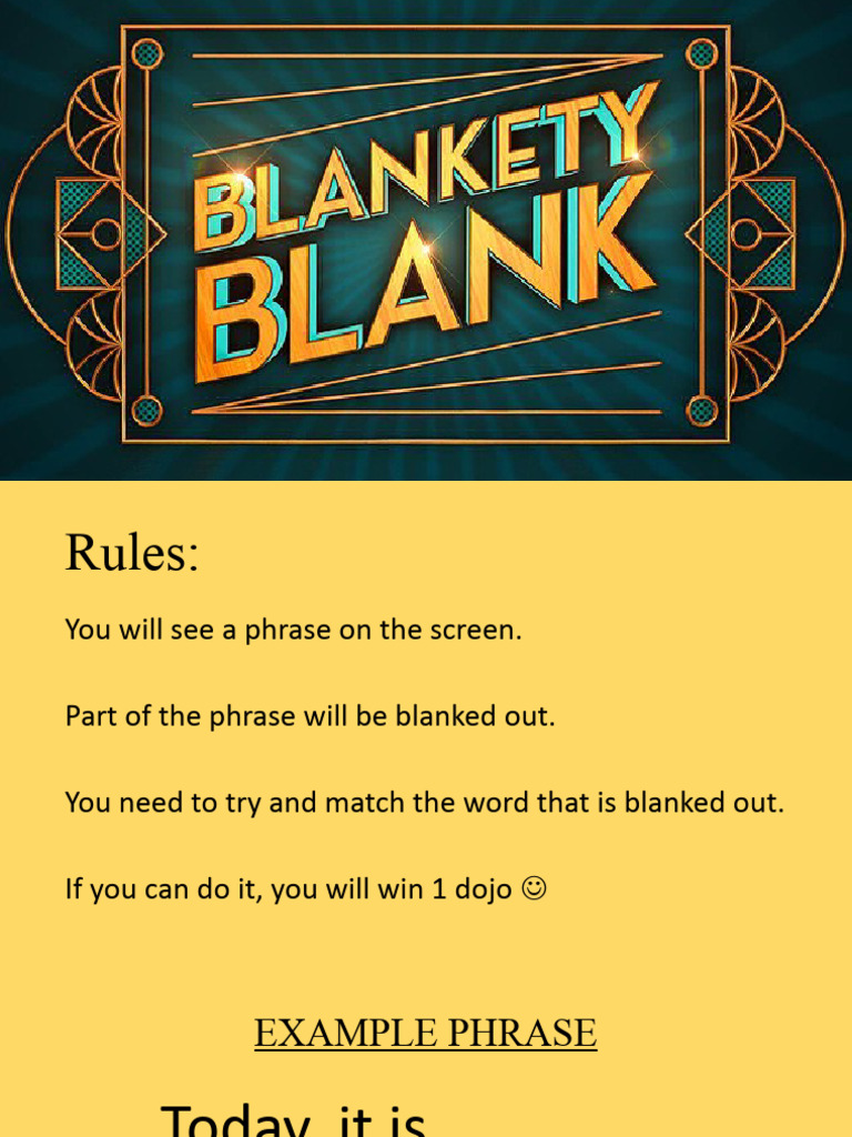 Blankety Blank 2 | PDF | Language Arts & Discipline