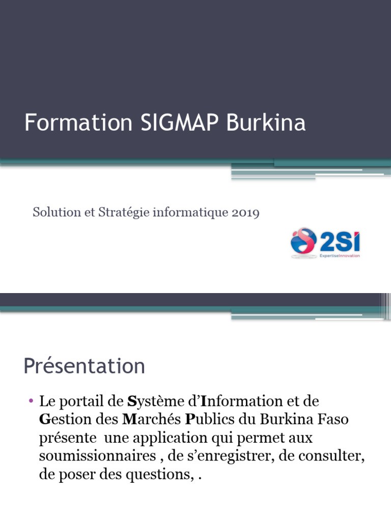 Formation SIGMAP Burkina | PDF