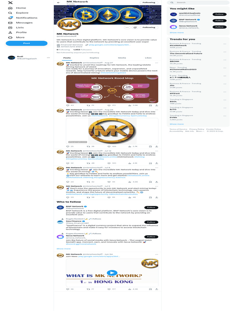 MK Network (@mknetworkoff) - X | PDF | Cryptocurrency | Cyberspace