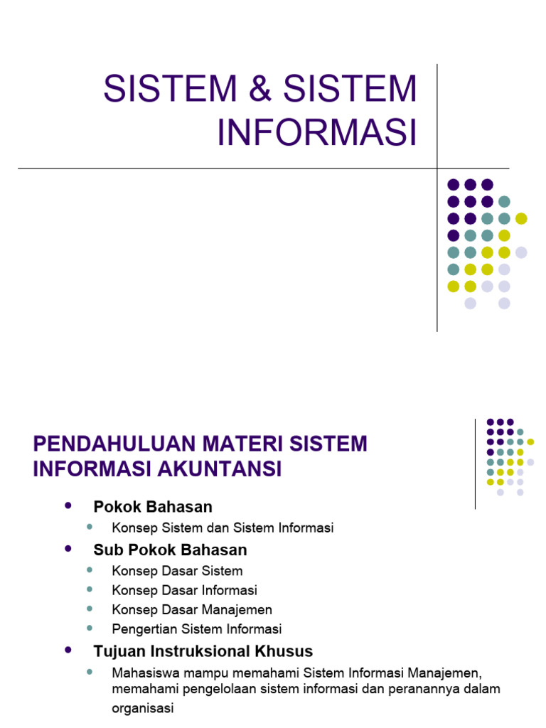 Pendahuluan Materi Sia | PDF | Karier & Perkembangan | Komputer
