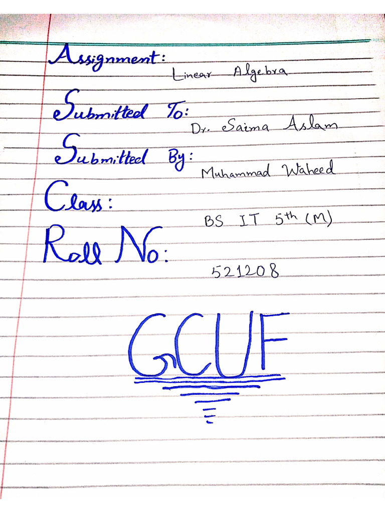 LA Assignment Solution | PDF