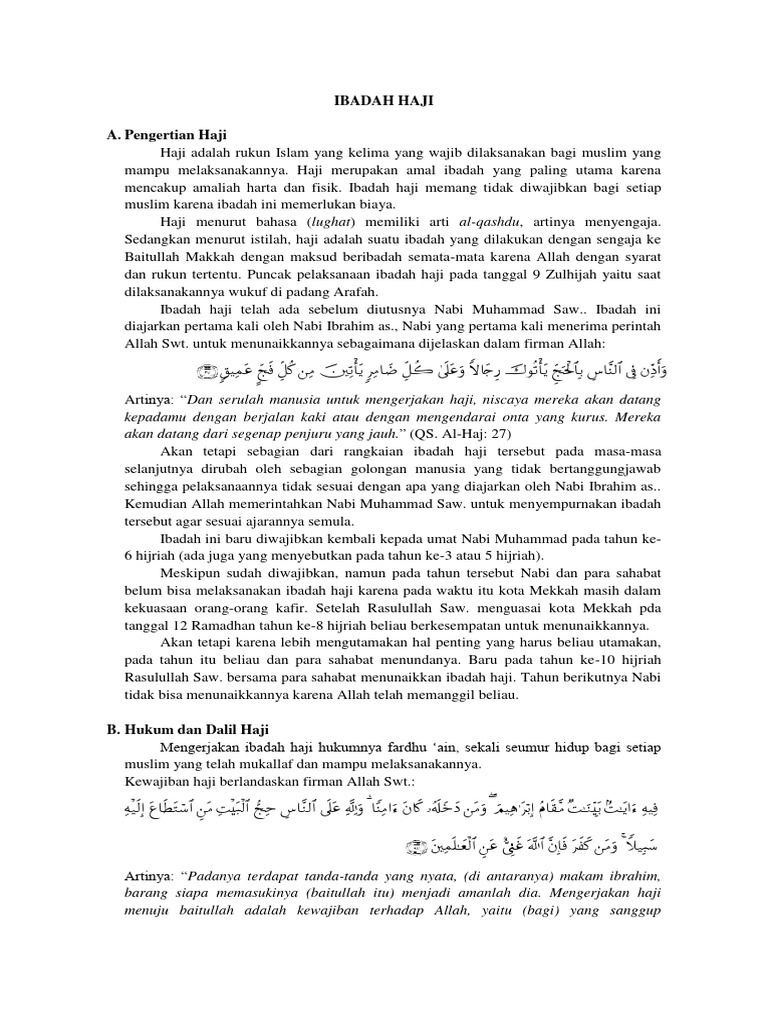 Materi Ibadah Haji | PDF | Agama & Spiritualitas