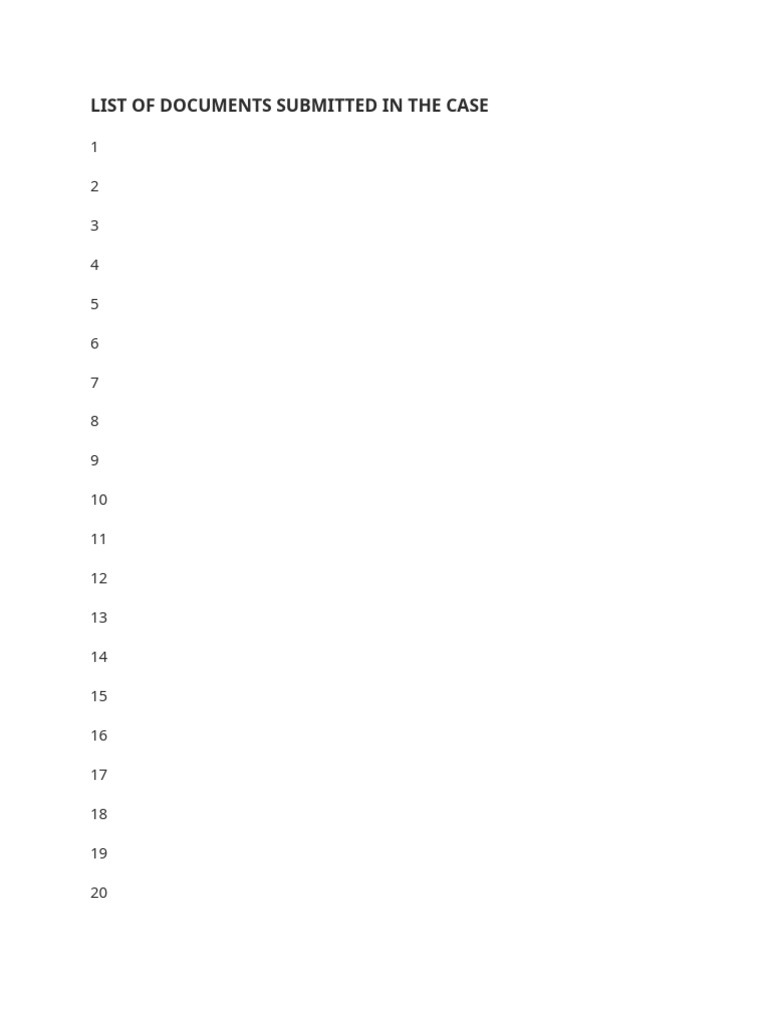 List of Documents Submitted | PDF