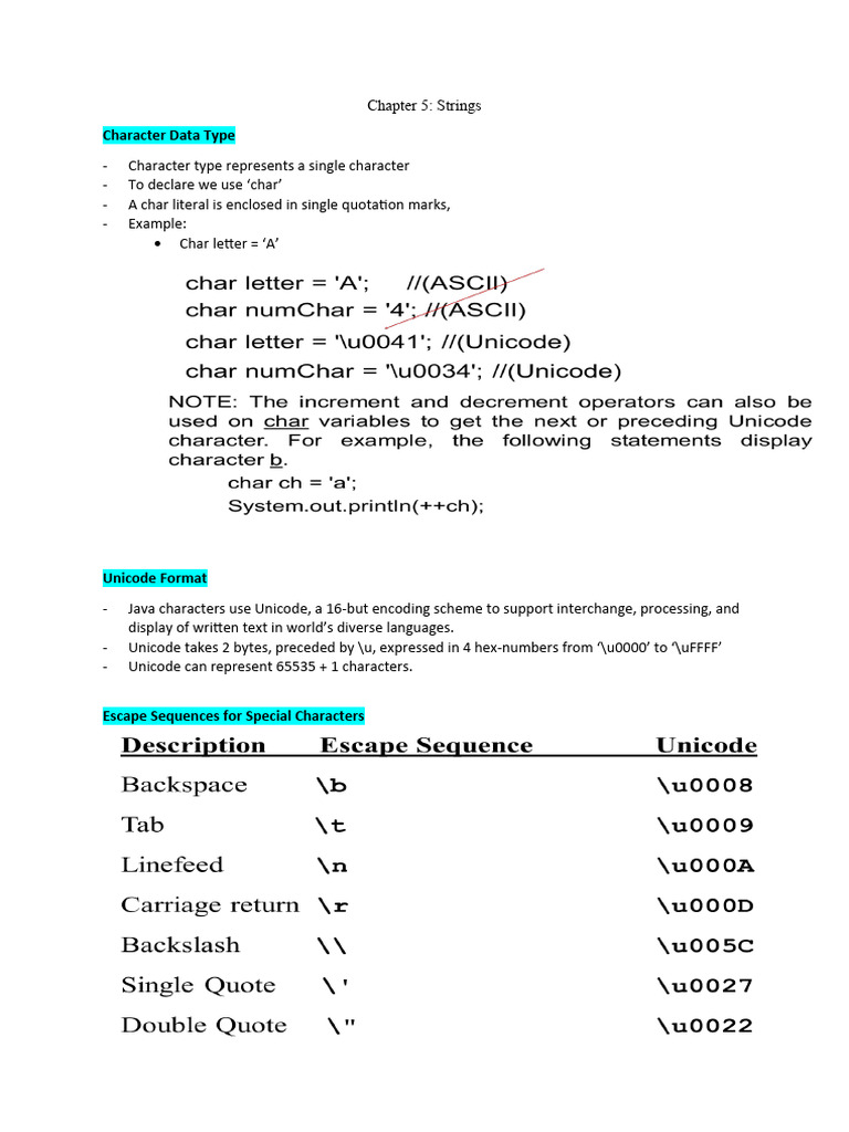 Chapter 5 Strings | PDF | Text | Encodings
