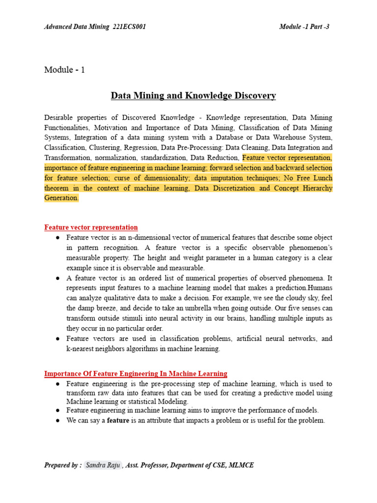 DM_MOD_1 part III | PDF | Machine Learning | Data
