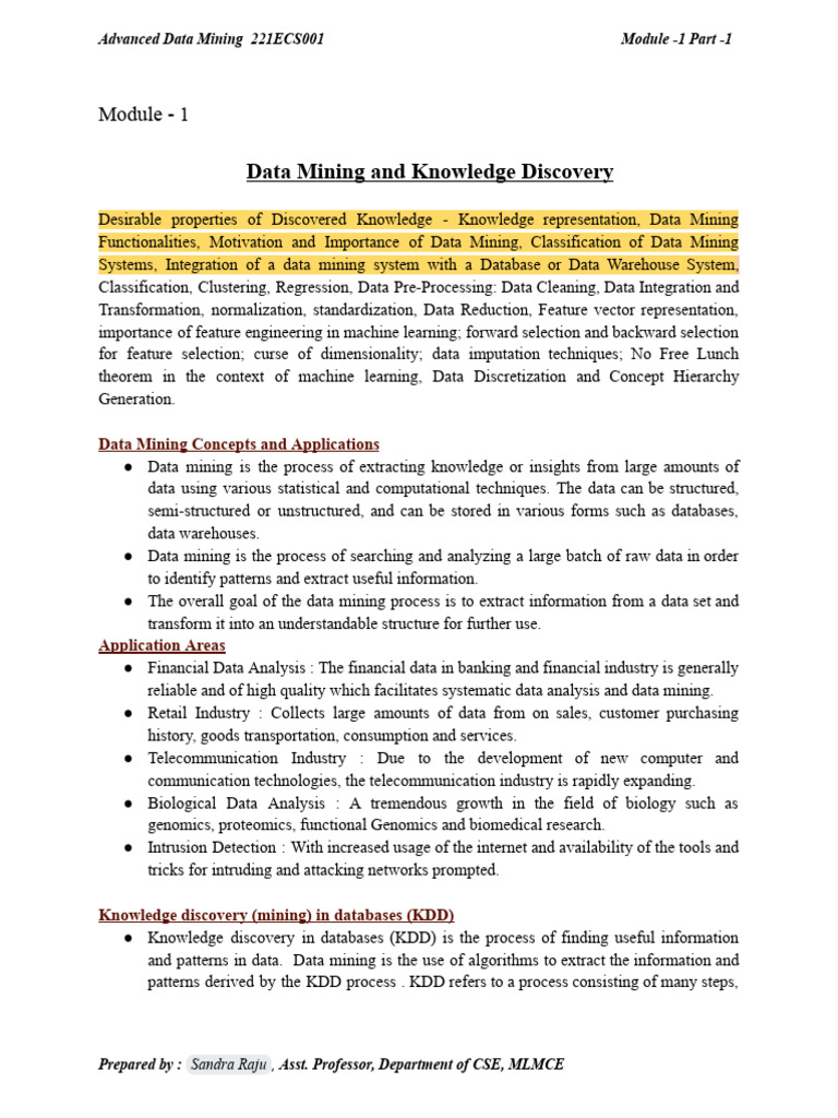 DM - MOD - 1 Part I | PDF