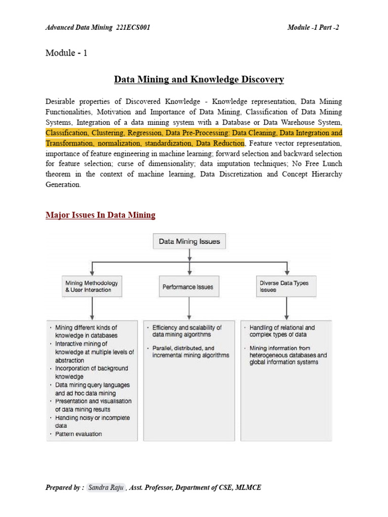 DM - MOD - 1 Part II | PDF | Cluster Analysis | Statistical Classification