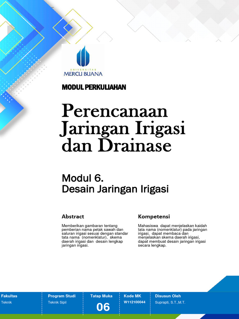 Desain Jaringan Irigasi dan Drainase | PDF