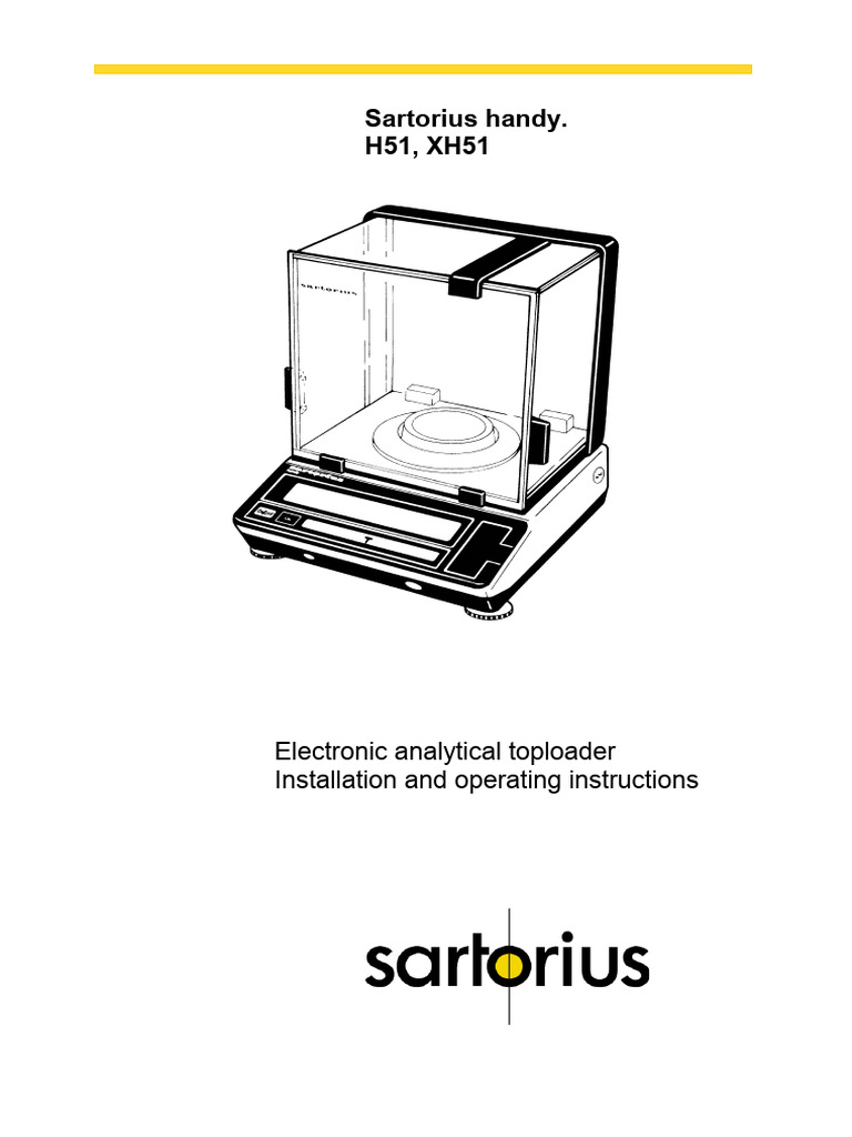 Sartorius H51/XH51 Balance Manual | PDF | Power Supply | Weight