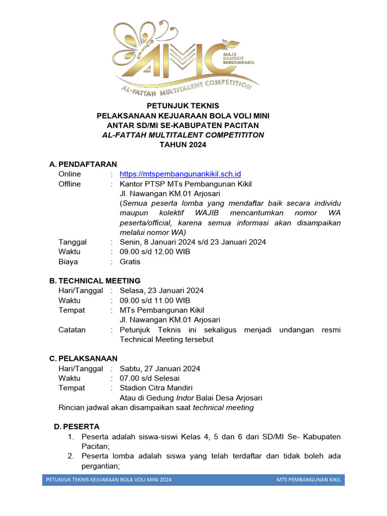 Juknis Bola Voli Mini (Revisi) | PDF