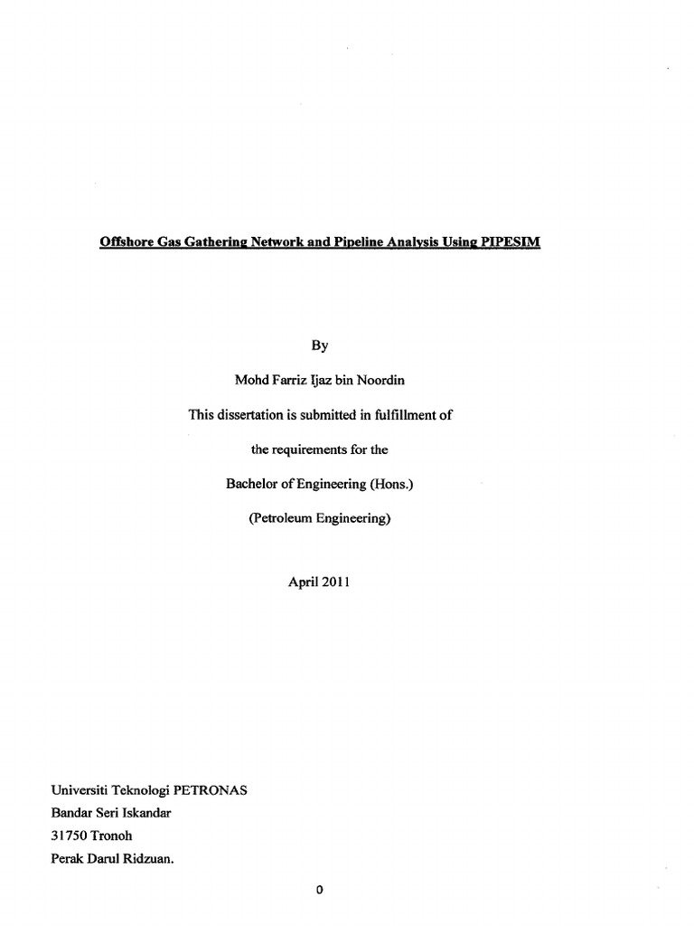 2011 - Offshore Gas Gathering Network and Pipeline Analysis Using ...