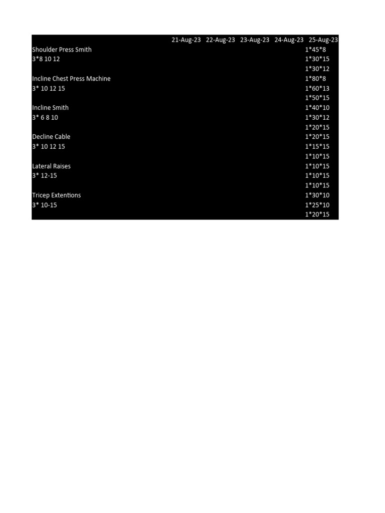 CT Workout Plan | PDF