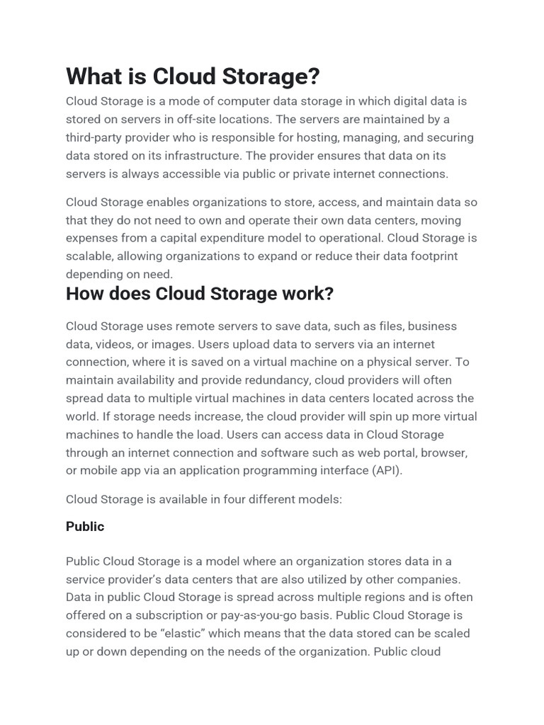 Understanding Cloud Storage Basics | PDF