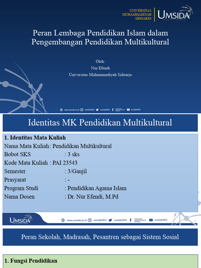 Peran Lembaga Pendidikan Islam Dalam Pengembangan Pendidikan Multikultural | PDF | Ilmu Sosial