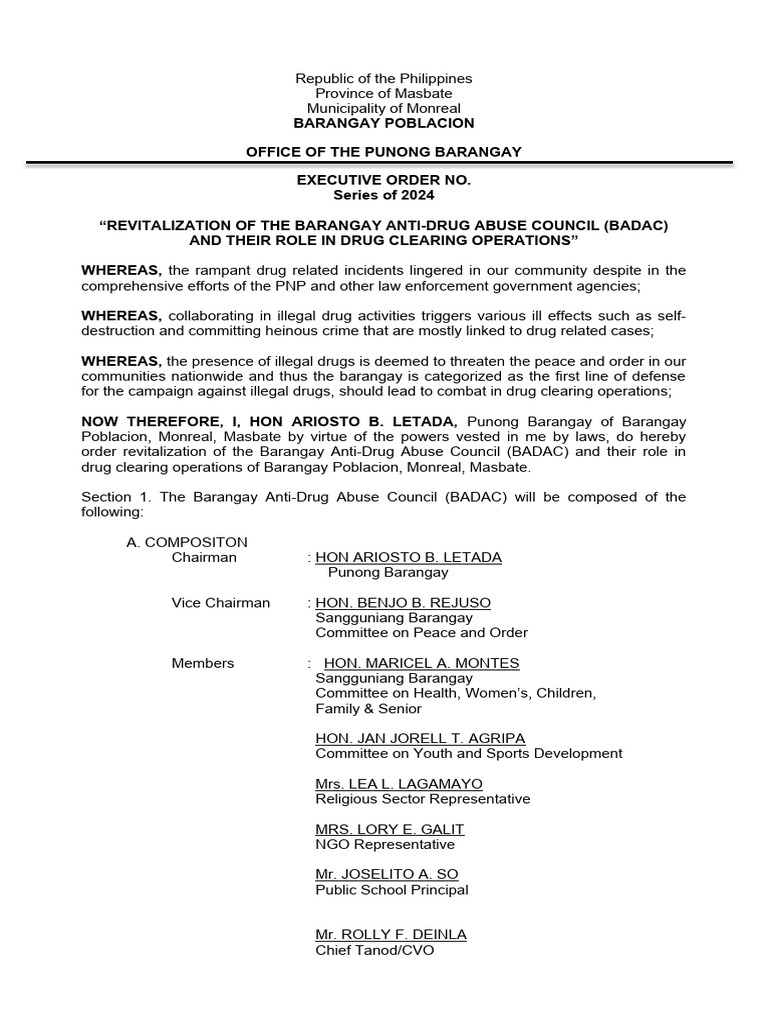 BADAC-REVITALIZATION | PDF | Government | Justice