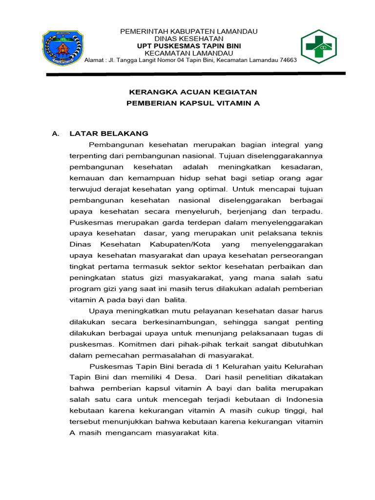 Kak Pemberian Vitamin A Fix | PDF