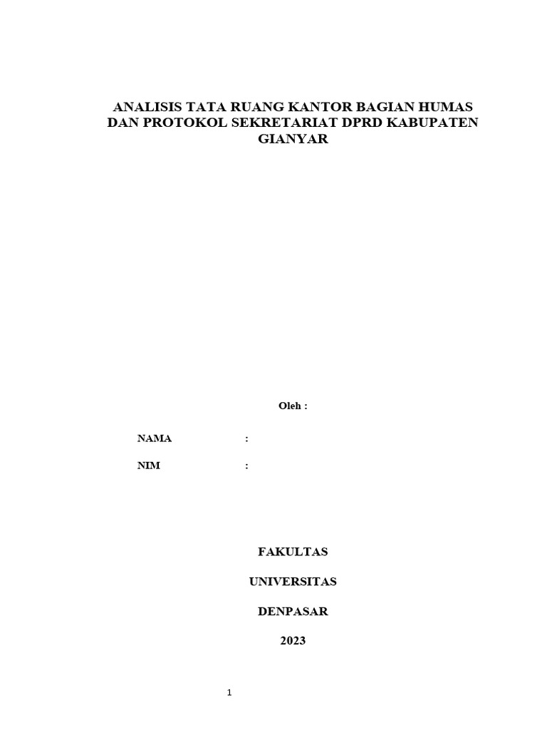 Analisis Tata Ruang Humas DPRD Gianyar | PDF