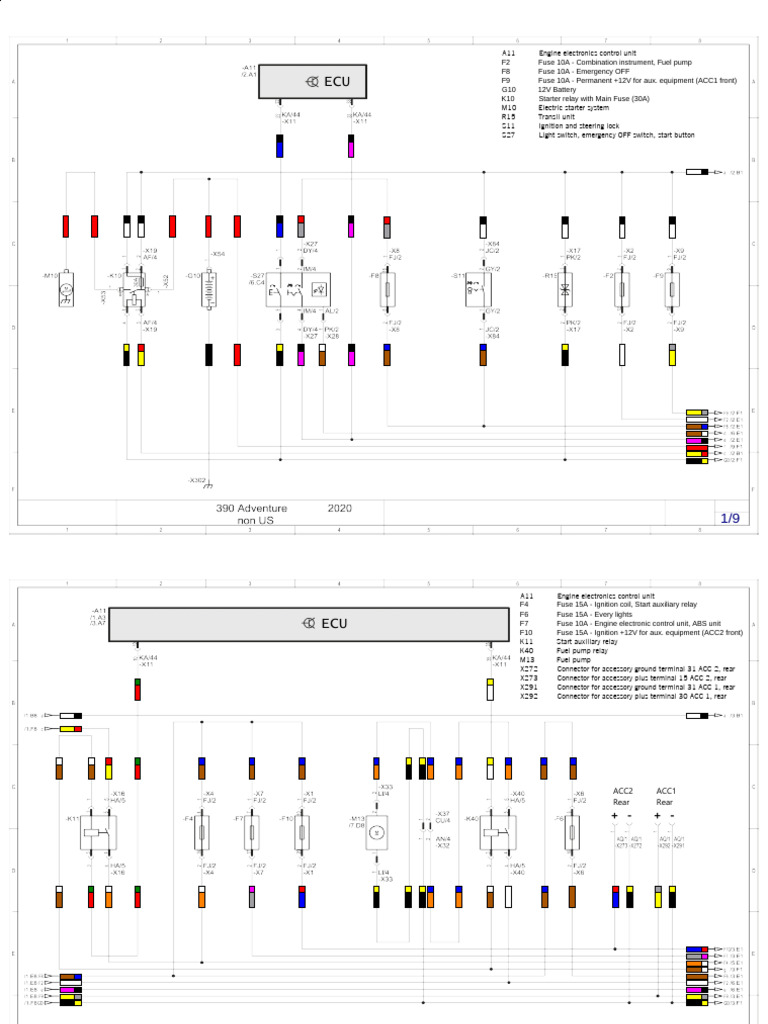 KTM 390 Adventure - Wiring Diagram v1.41 | PDF | Anti Lock Braking ...