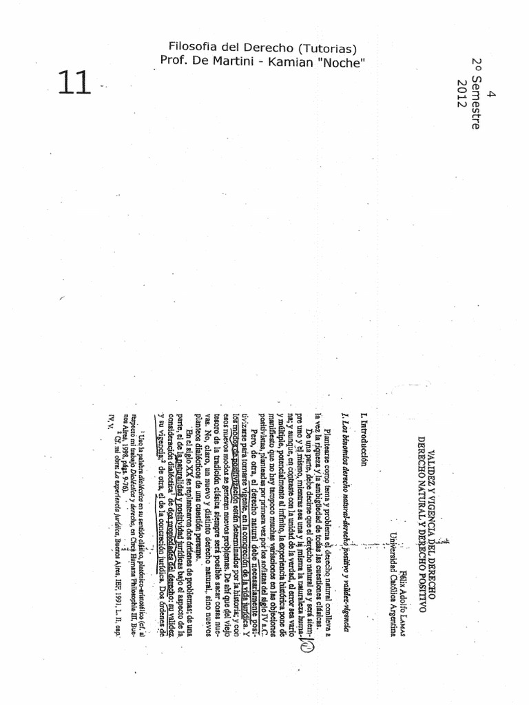 B7. Validez y Vigencia Del Derecho Positivo, Felix Adolfo Lamas | PDF