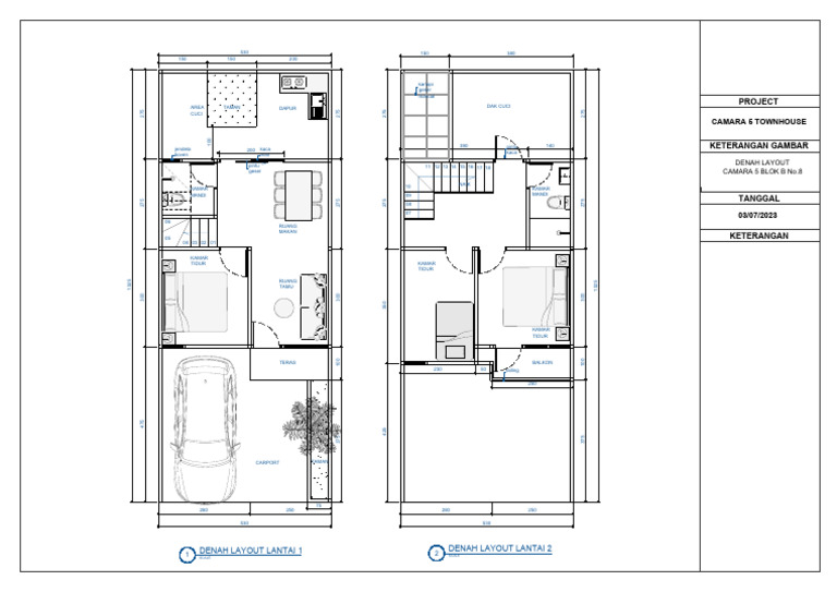 Denah Camara 5 Blok B No.8-Layout | PDF