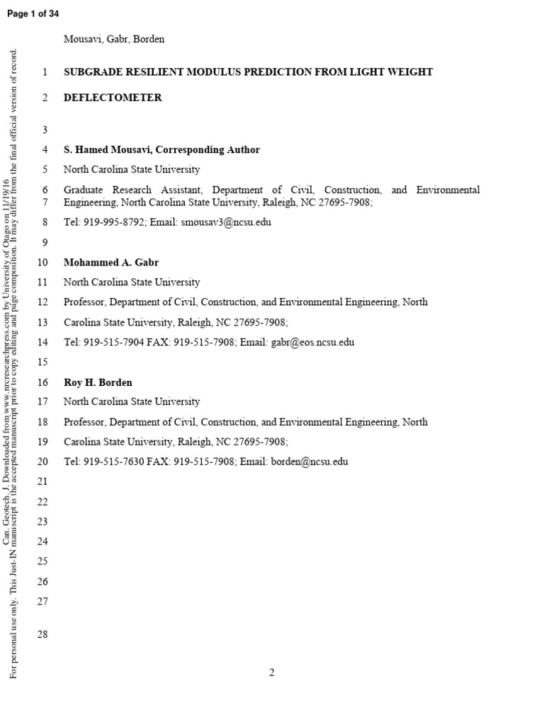 Predicting Subgrade Resilient Modulus | PDF