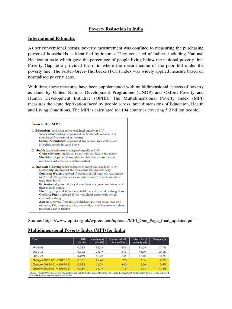 Poverty Reduction in India | PDF | Poverty | Poverty & Homelessness