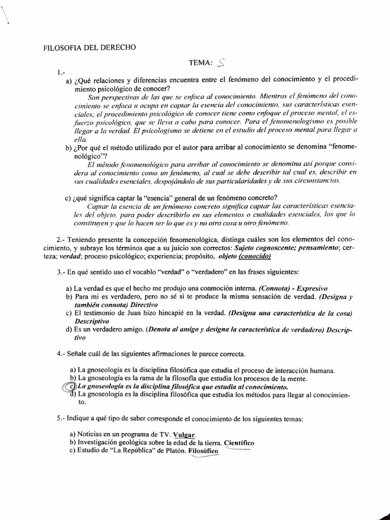 Filosofía Tema 5 | PDF | Conocimiento | Verdad