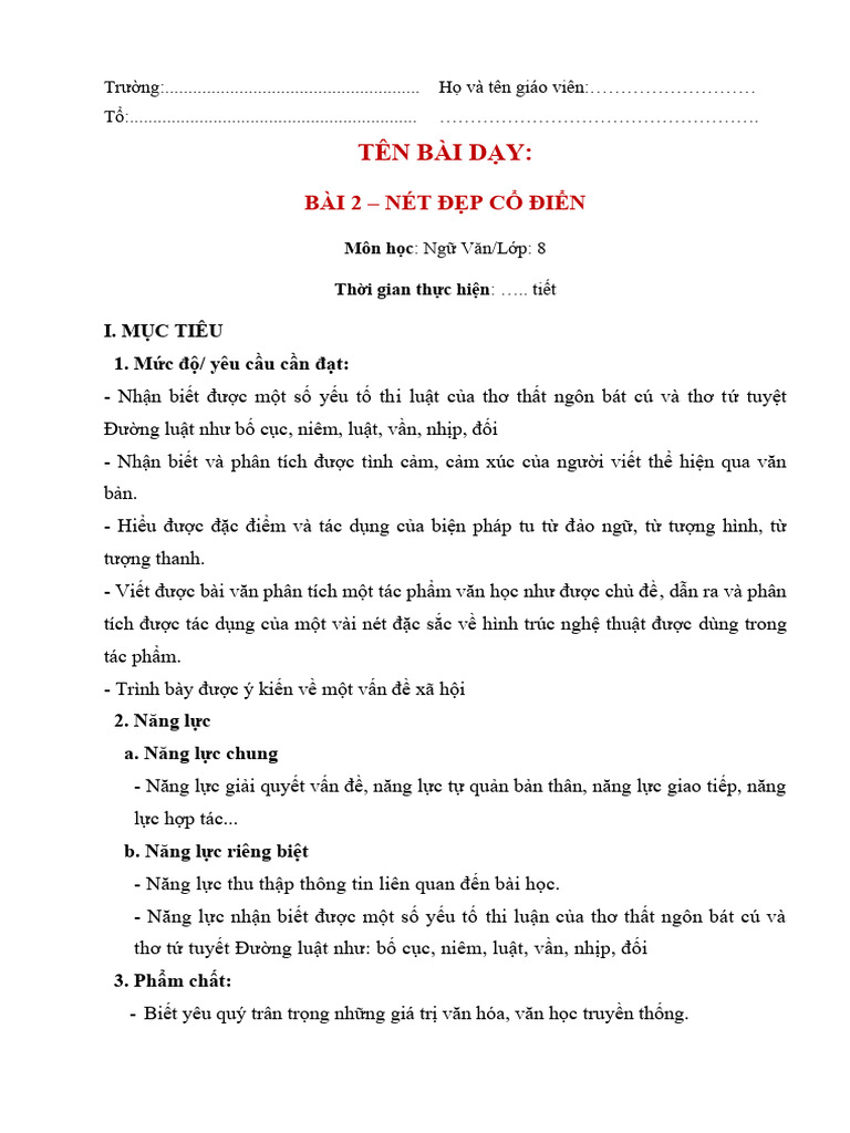 Ga Văn 8. Bài 2. KNTT | PDF