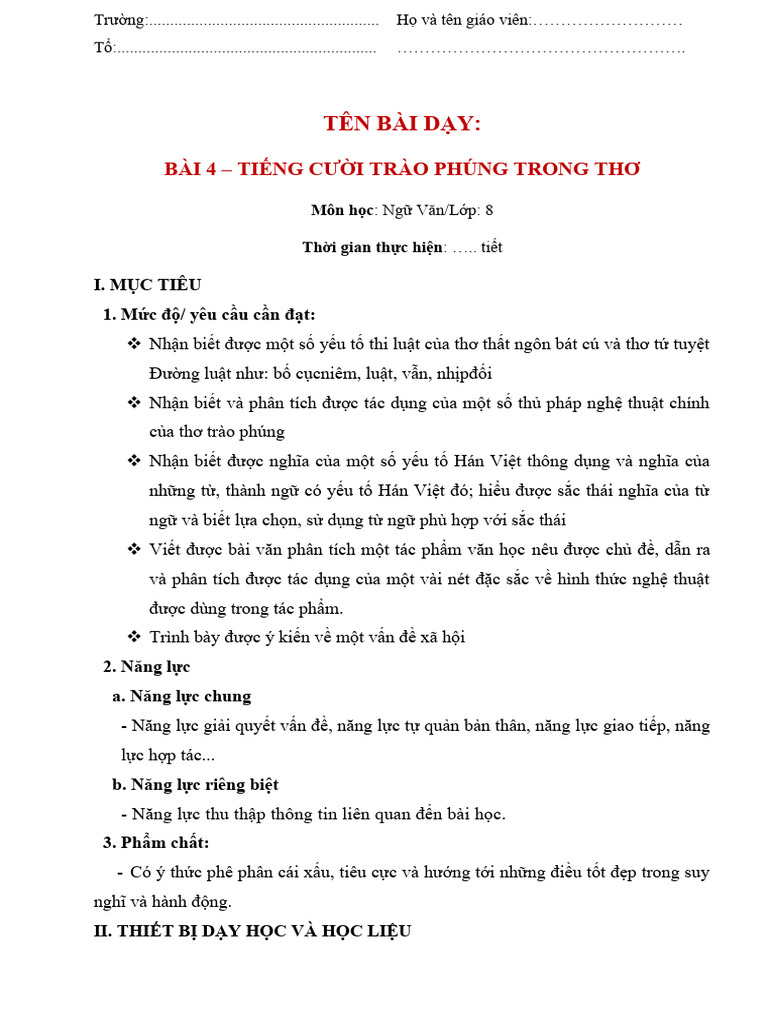 Ga Văn 8. Bài 4. KNTT | PDF