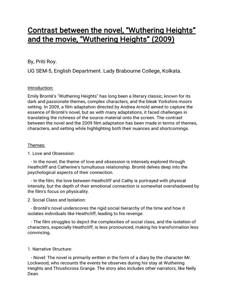 Wuthering Heights Tutorial (2) | PDF